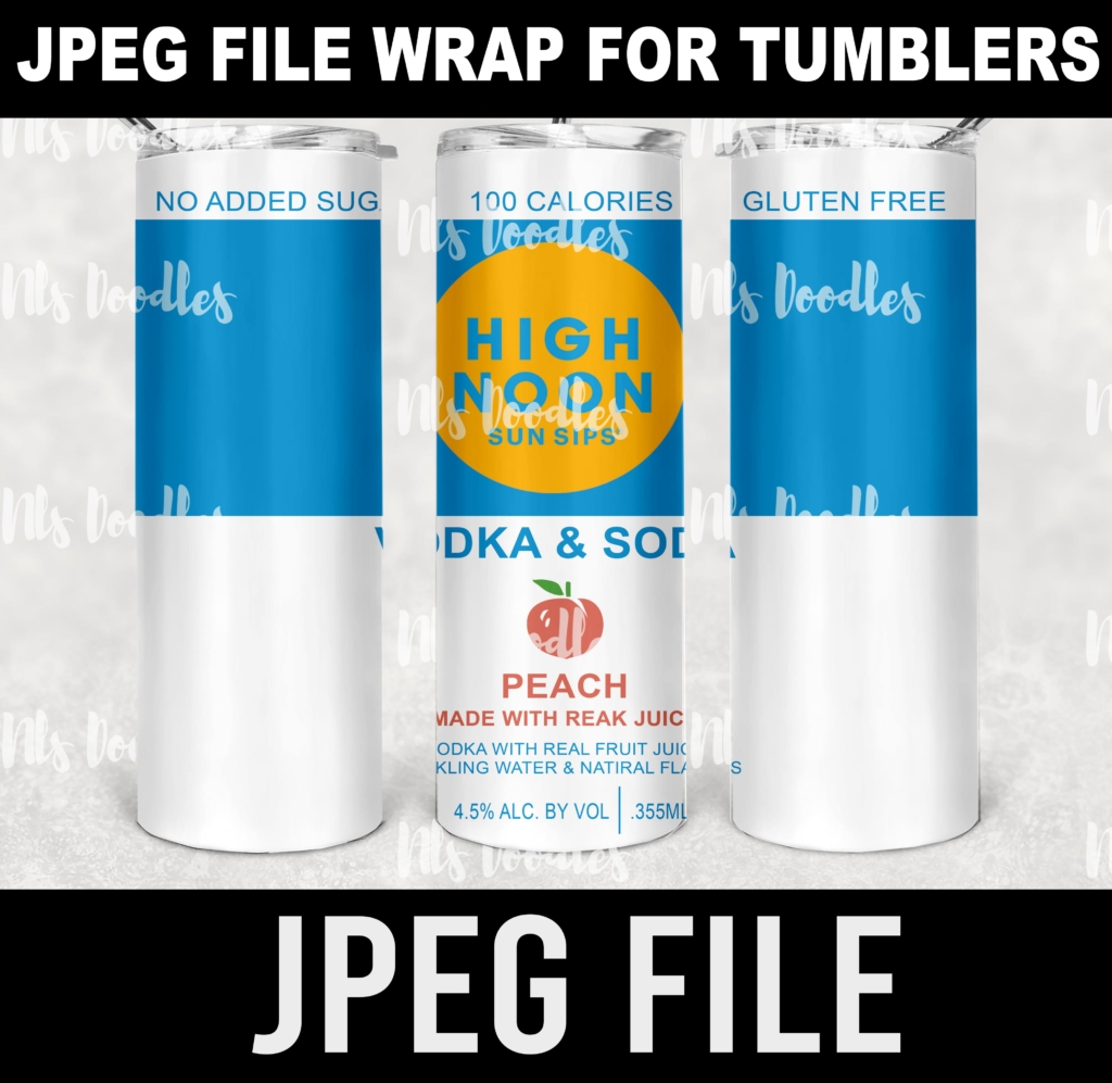 high noon vodak and soda peach label for tumbler-jpegDIGITAL DOWNLOAD ...