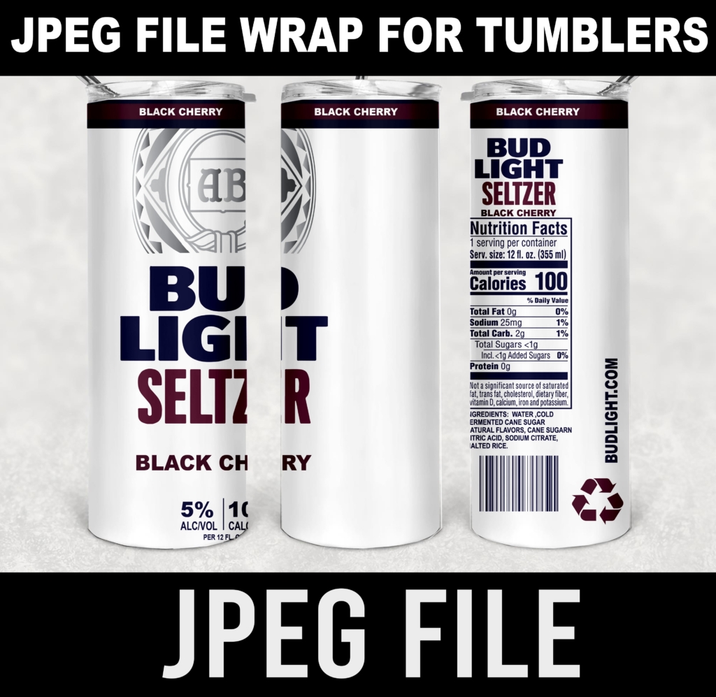 bud light seltzer black cherry label for sublimation tumbler – Nls doodles