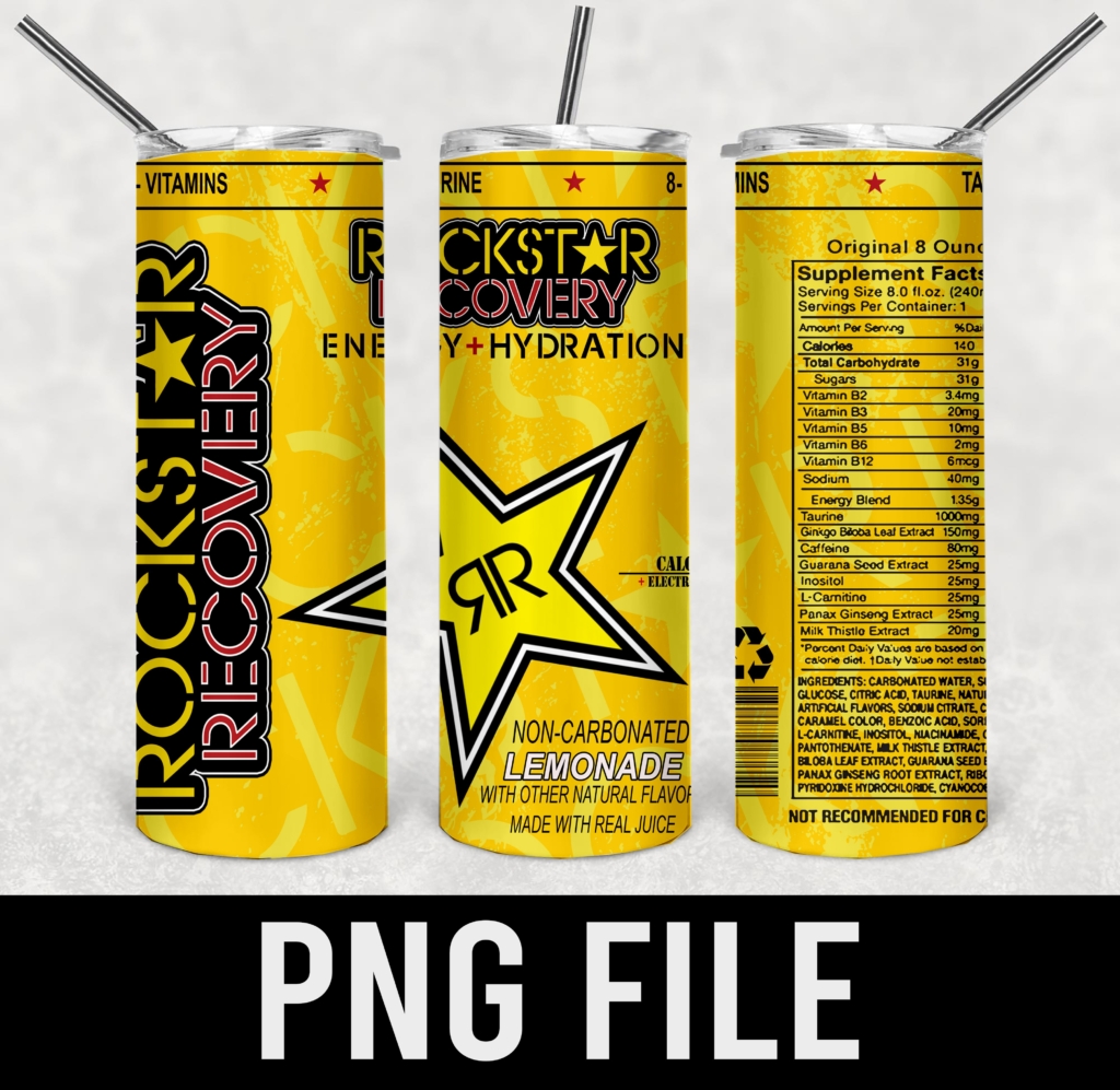rockstar recovery energy drink-PNG DIGITAL DOWNLOAD for sublimation or ...