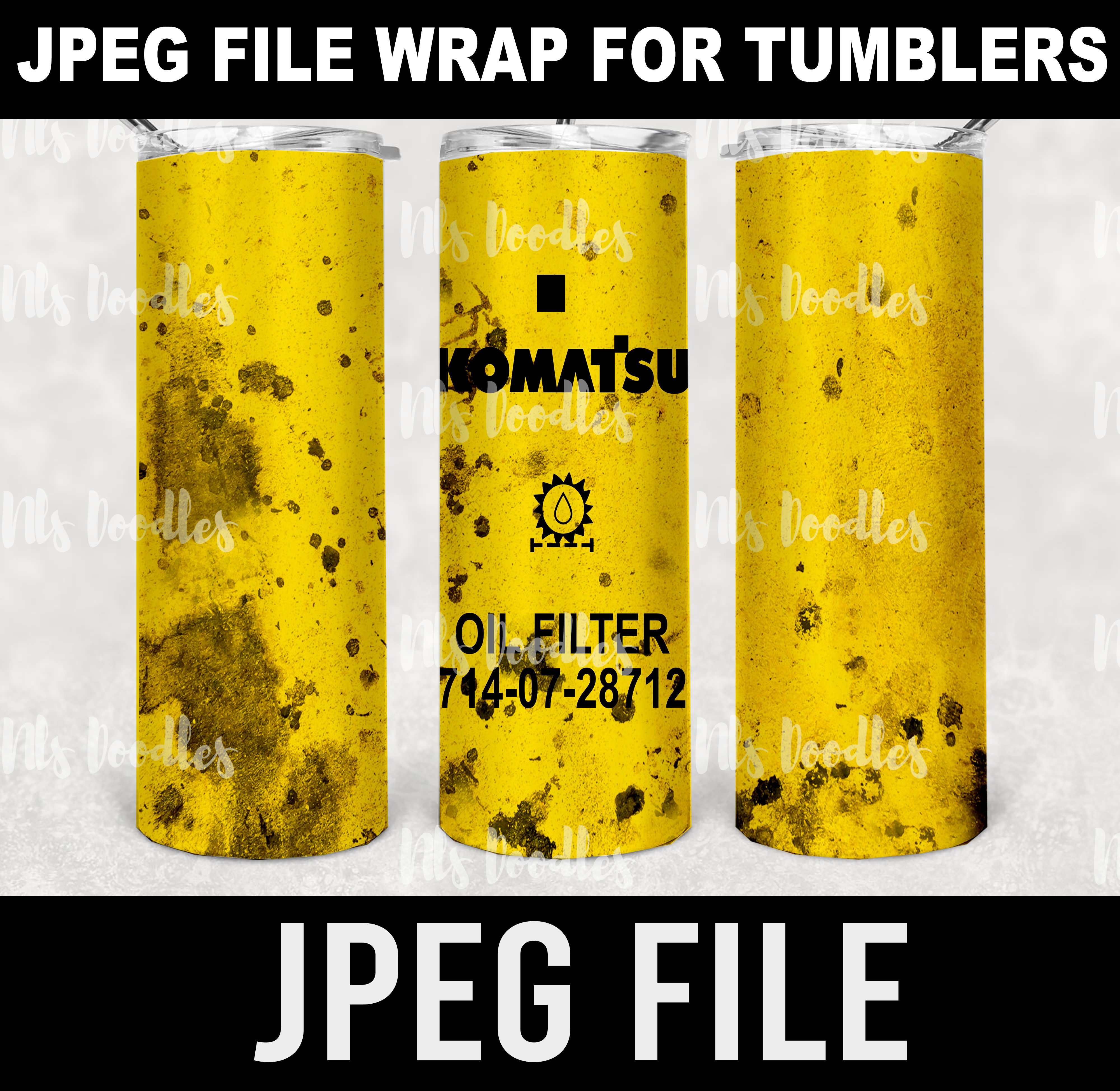 komatsu oil filter label-JPEG DIGITAL DOWNLOAD for sublimation or ...
