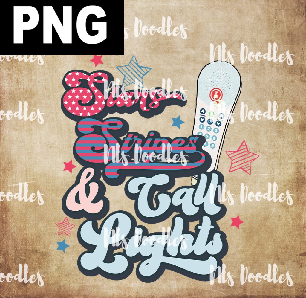 stars stripes call lights -PNG DIGITAL DOWNLOAD for sublimation or ...