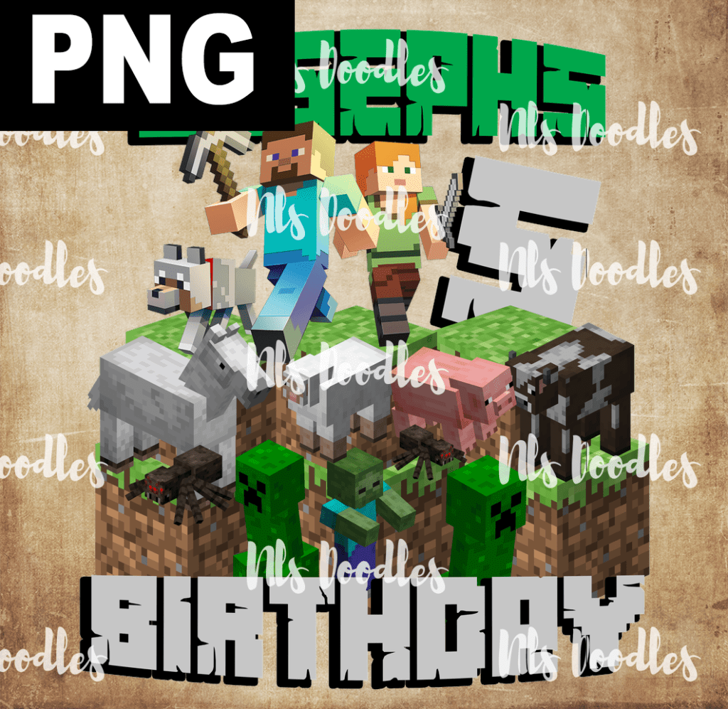 minecraft birthday boy costum age PNG File DIGITAL DOWNLOAD for ...