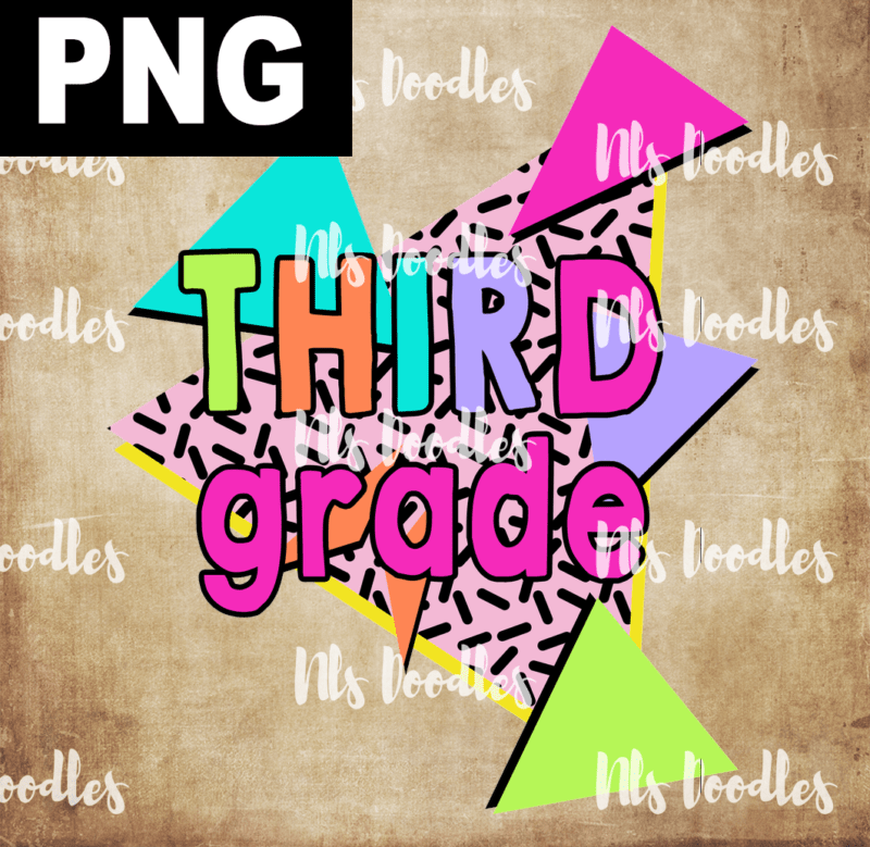 third grade retro-PNG File DIGITAL DOWNLOAD for sublimation or screens ...