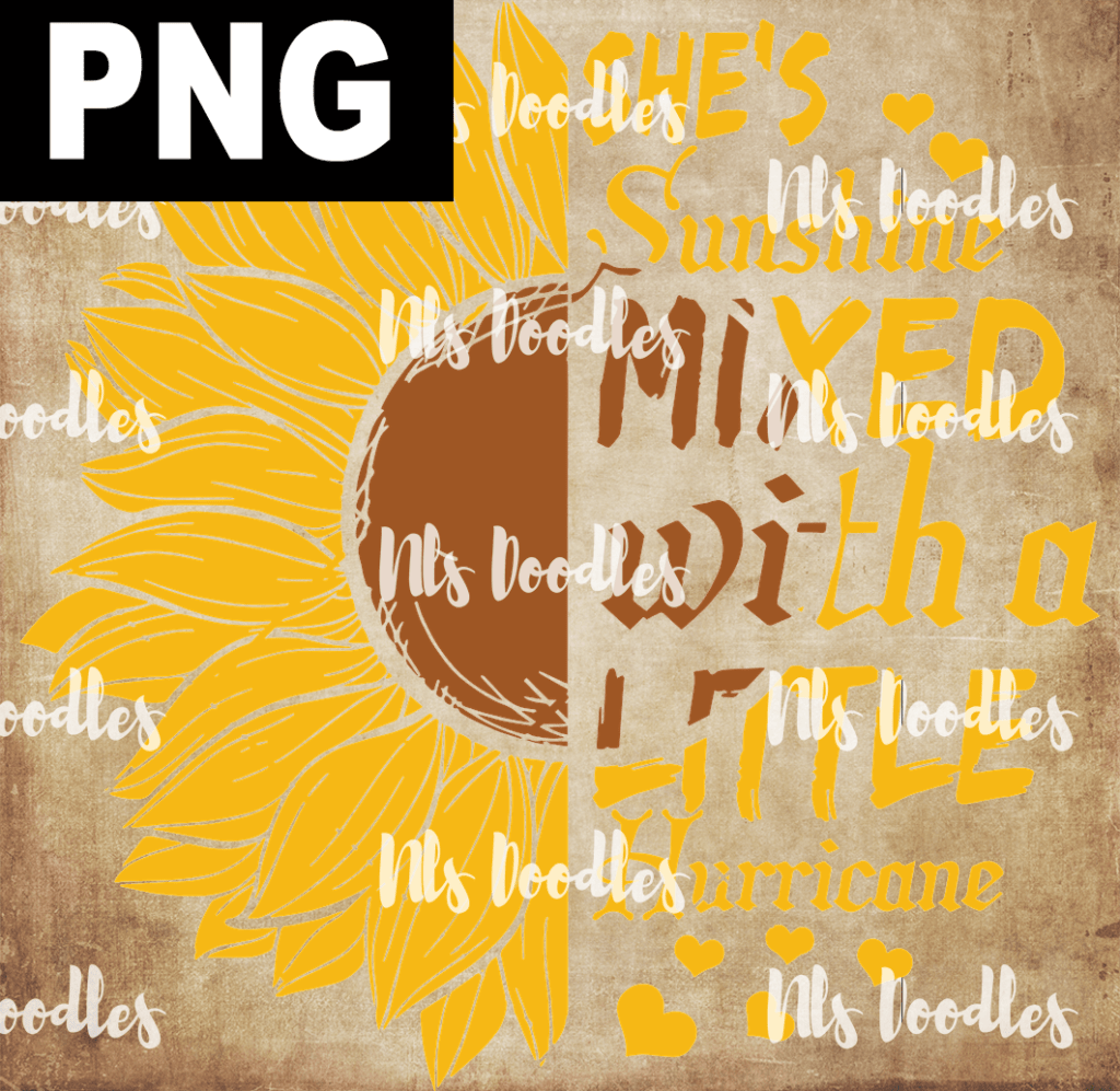 she is sunshine mixedf with a littile hurricane-PNG DIGITAL DOWNLOAD for sublimation or screens ...
