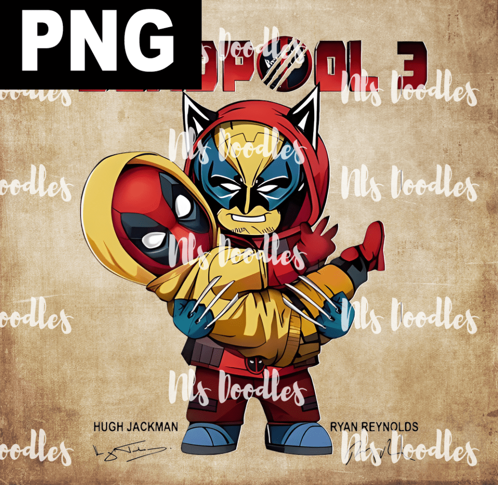 deadpool 3 cute with signitures-DIGITAL DOWNLOAD for sublimation or ...