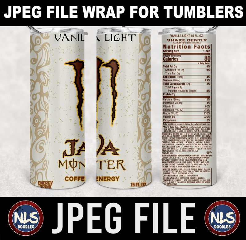 Monster energy drink ultra blue-20oz tumbler wrap-jpeg- DIGITAL ...