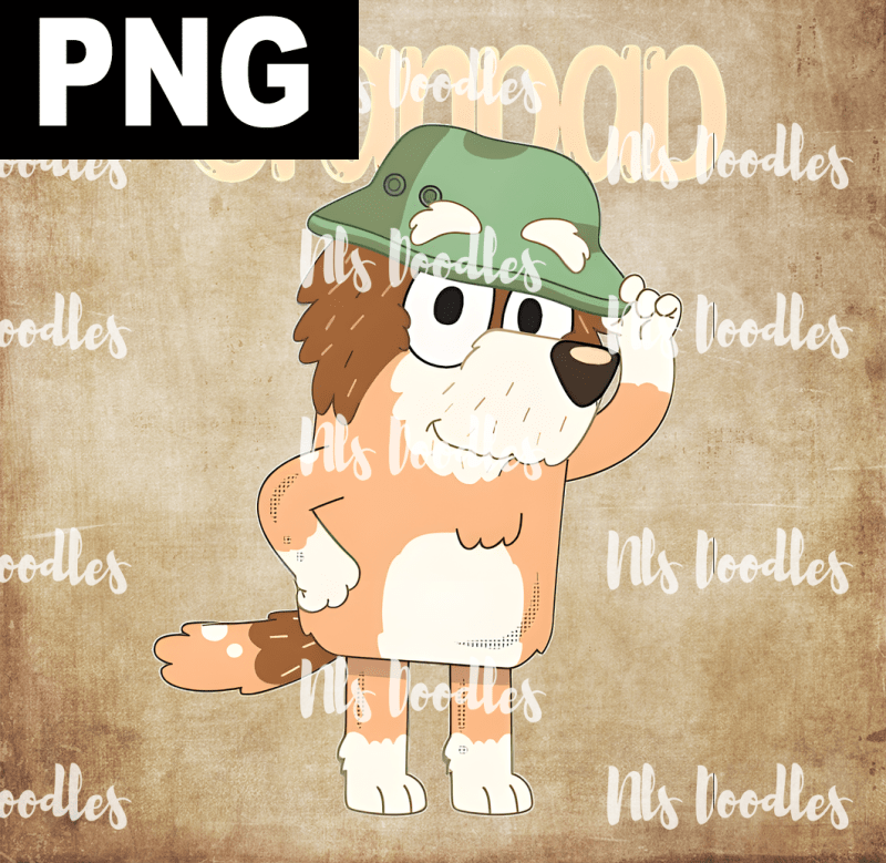 Bluey Grandad – PNG File design for sublimation and Dtf – Nls doodles
