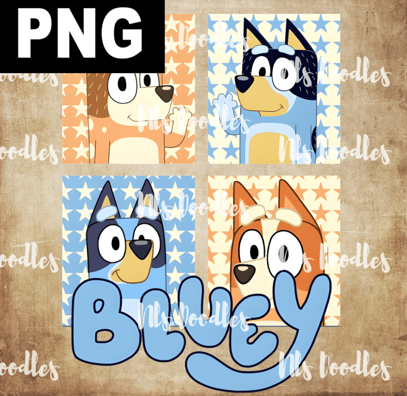 Bluey Girl Dad – PNG File design for sublimation and Dtf – Nls doodles
