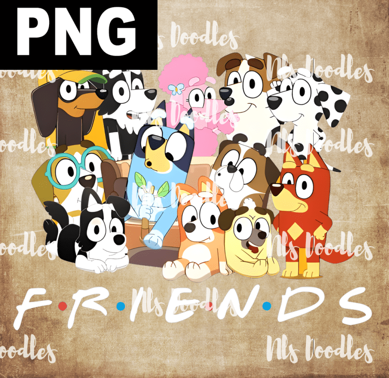 Bluey Inspired Grannies – PNG File design for sublimation and Dtf – Nls doodles